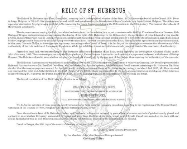 International Order of St. Hubertus - The Antiquities of St. Hubertus ...