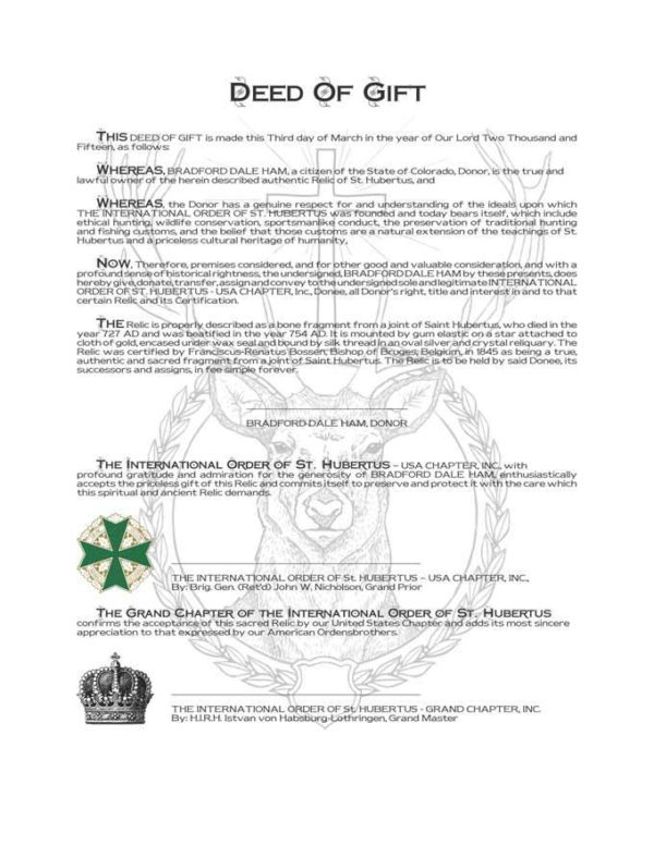 International Order of St. Hubertus - The Antiquities of St. Hubertus ...